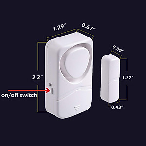 Door Alarm for Home Security, Updated Magnetic Alarm for Kids Safety, Chime Window Alarm Sensor, 110dB, Pool Alarm (2 Pack)