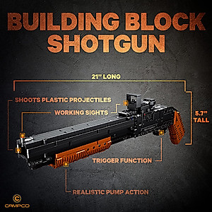 CampCo Remington Shotgun Toy Gun Building Blocks for Gun Lovers, Functioning Bolt Action handle, Trigger & Scope