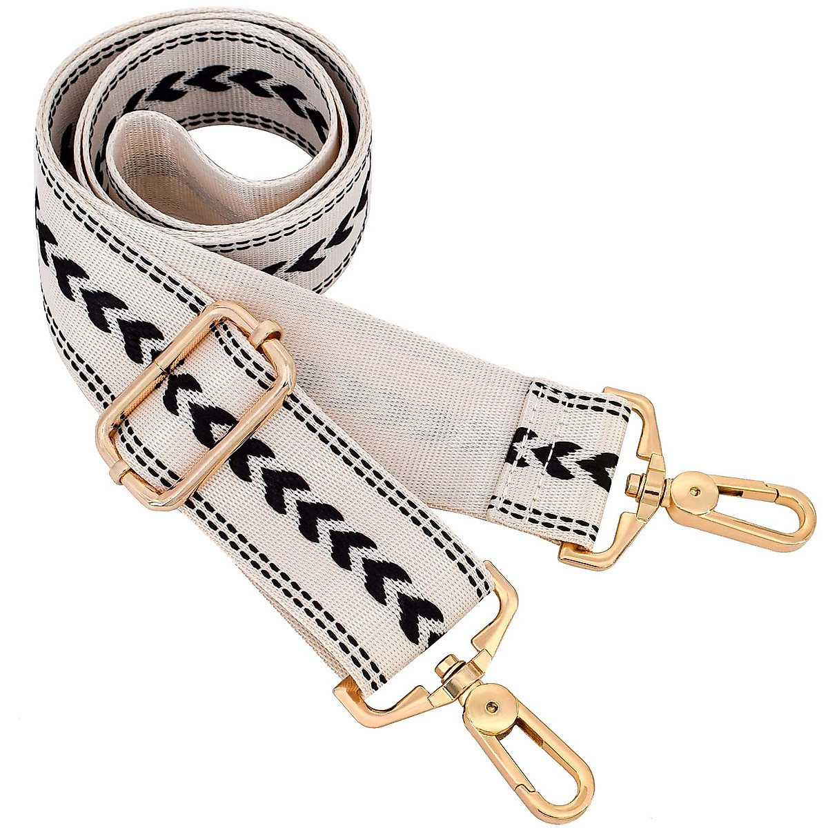 River Lake Adjustable Crossbody Strap for Purses Replacement Guitar Multicolor Style Handbag Straps Guitar Shoulder Strap for Women (Beige Jacquard)