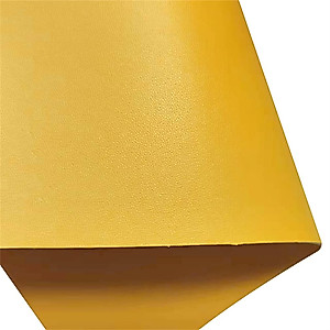 Double Sided Faux Leather Roll, 11.8"x53" Thick Synthetic Single Color PU Leather for DIY Bows Keychains Table Mat Projects (Yellow)
