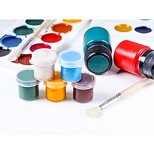 DecorRack 40 Plastic Mini Containers with Lids, 0.5oz, Craft Storage Containers for Beads, Glitter, Slime, Paint or Seed Storage, Small Clear Empty Cups with Lids (40 Pack)