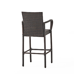 Christopher Knight Home Stewart Outdoor Bar Stool, Set of 2, Brown