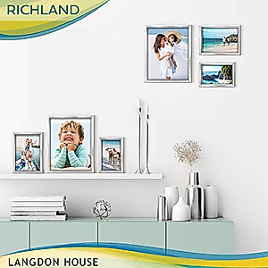 Langdon House 5x7 Silver Picture Frame, Distinguished Edging for Classic Style, Richland Collection