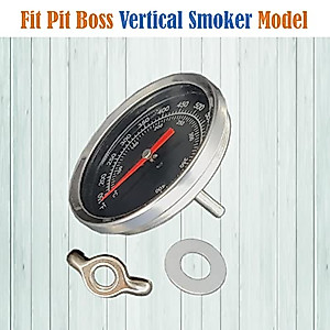 Replacement Black Dome Thermometer for Pit Boss 2-Series / 3-Series Vertical Smoker Grills, Pit Boss Memphis Ultimate Thermometer,Pit Boss PB1230G Combo Grills Heat Indicator