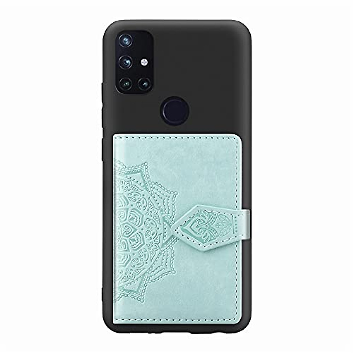Ostop Wallet Case Compatible with TCL T-Mobile Revvl 4 Cover Vintage Business Purse with Card Slots,Premium PU Leather Embossed Mandala Flip Shell with Magnetic Clasp and Stand,Green