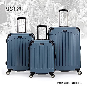 Kenneth Cole REACTION Renegade Luggage Expandable 8-Wheel Spinner Lightweight Hardside Suitcase, Granite Blue, 28-Inch Checked