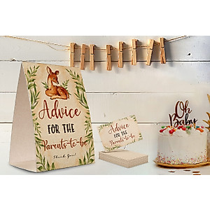 Advice for the Parents-to-Be Sign, Baby Shower Advice Game Kit (1 Standing Sign + 50 Advice Cards), Baby Showers Decorations-NPZAD11