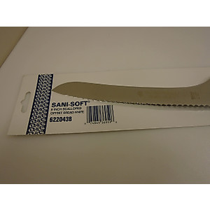 Sysco USA 9 in Offset Scalloped Slicer Bread Sandwich Knife Soft Grip Handle