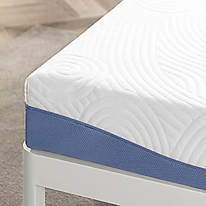 Mellow 6 Inch Cooling Gel-Infused Memory Foam Bed Mattress, Medium Firm Sleep and Breathable Fabric Cover, Twin, Mattress in A Box, Blue