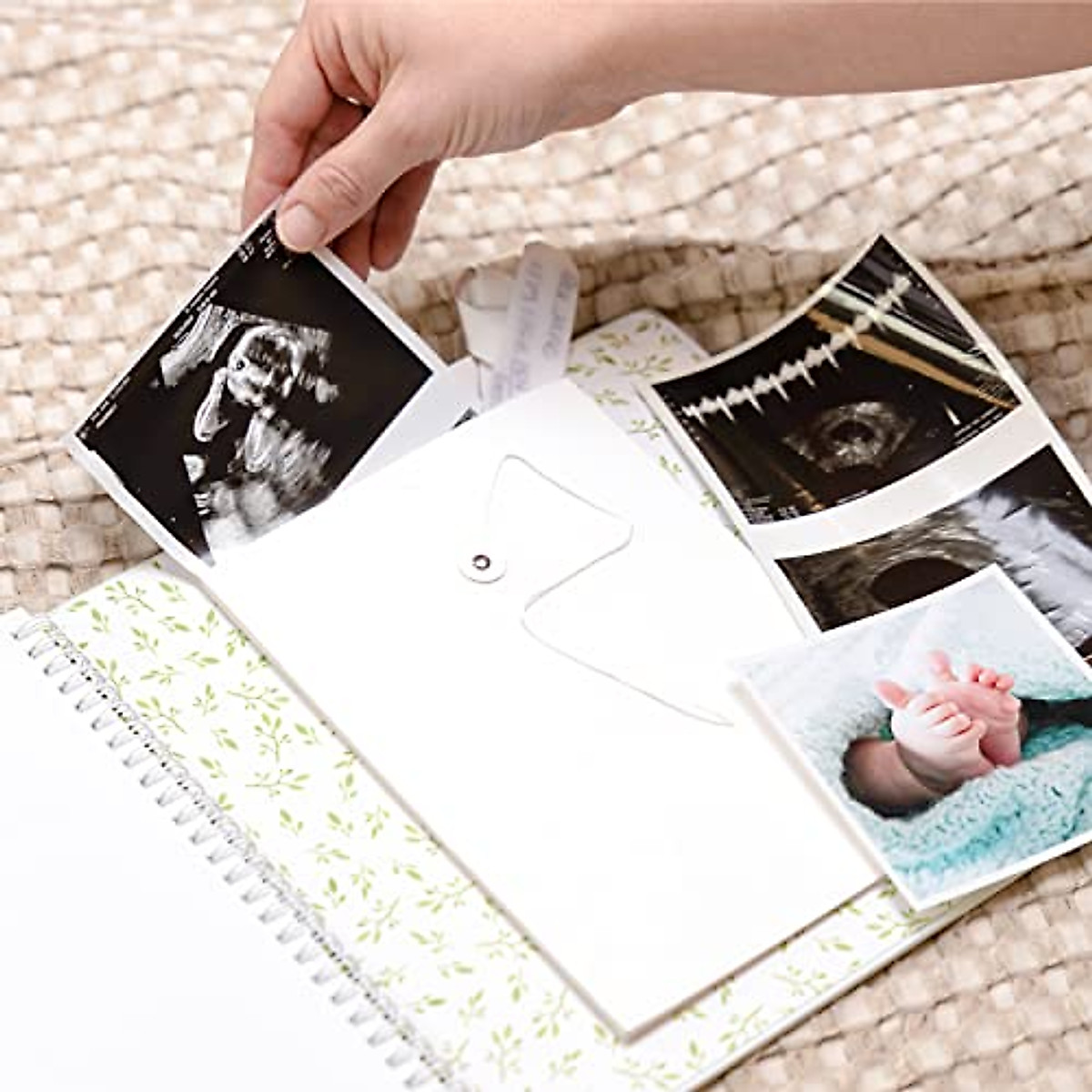 Baby Memory Book First 5 Years - Keepsake Monthly Milestone Journal for Boy or Girl - Pregnancy Gift for Baby Shower - Gender Neutral Record Book with Gift Box - Personalize Cover with Baby Photo