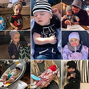 Century Star Cotton Baby Boys Girls Beanie Hat Soft Cute Infant Toddler Kids Beanie Cap Knit Newborn Hats Winter Hat 01Pc Classic Black 0-12 Months