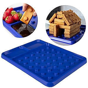 Building Brick Electric Waffle Maker - BLACK with 2 Construction Eating Plates - Cook Fun, Buildable Waffles in Minutes - Revolutionize Breakfast - Stack & Build on Serving Dishes, Great Gift