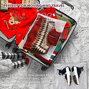 Large 5 Gallon Plastic Zipper Storage Bags, 18x24 Inches Clear Reclosable Storage Bags 12Pieces