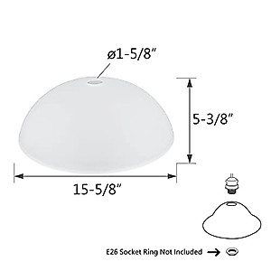 Aspen Creative Frosted 23098-01 Transitional Style Replacement Torchiere Glass Shade, 5-3/8" high x 15-5/8" Diameter