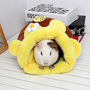 Eurobuy Rabbit Guinea Pig Hamster House Bed Cute Small Animals Pet Fleece Winter Warm Cozy Bed Hedgehog Winter Nest Cage Hamster Accessories