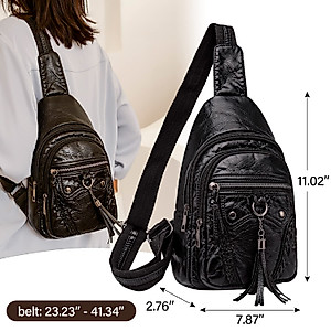 Peicees Sling Bag for Men & Women Sling Backpack With USB Charge Port Hiking Backpack Bag Waterproof Shoulder Crossbody Bags