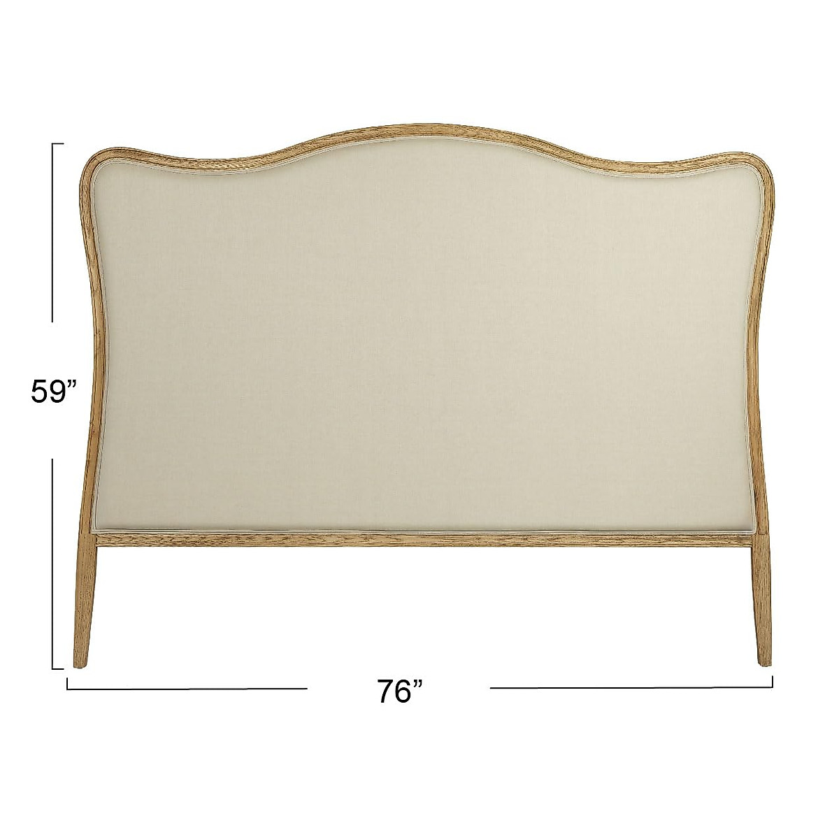 Creative Co-Op Oak & Linen King Size Headboard