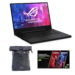 ASUS ROG Zephyrus S Thin and Portable (2019) Gaming Laptop Bundle, 15.6” 240Hz G-SYNC FHD IPS, RTX 2070, i7-9750H, 16GB DDR4, 1TB PCIe Hyper Drive SSD, Windows 10 Pro, GX502GW-XB76