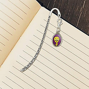 Looney Tunes Tweety Bird Metal Bookmark Page Marker with Oval Charm