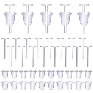 SAVITA 100 Pairs of Transparent Plastic Earring Post Replacements, Transparent Ear Pins and Earring Backs for Men Women (5mm)