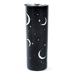 Insulated 20oz Stainless Steel Coffee Mug For Women Skinny Tumbler with Splashproof Lid Halloween Decor Spooky Gifts Vacuum Double Wall Rubber Sealed Tumblers Travel Cup Simple Modern Kitchen 570ml