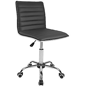 JUMMICO Office Chair Mid Back Task Chair Adjustable Home Computer Executive Desk Chair with 360° Swivel (Black)