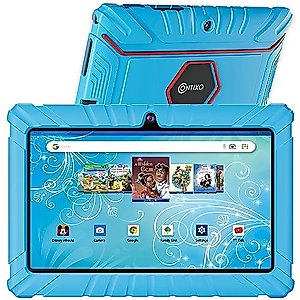 Contixo V8-2 7 inch Kids Tablets - Tablet for Kids with 50+ Disney Storybooks & Stickers (Value $200) - Android Tablet 32 GB HD Display Durable Case & Screen Protector, Light Blue