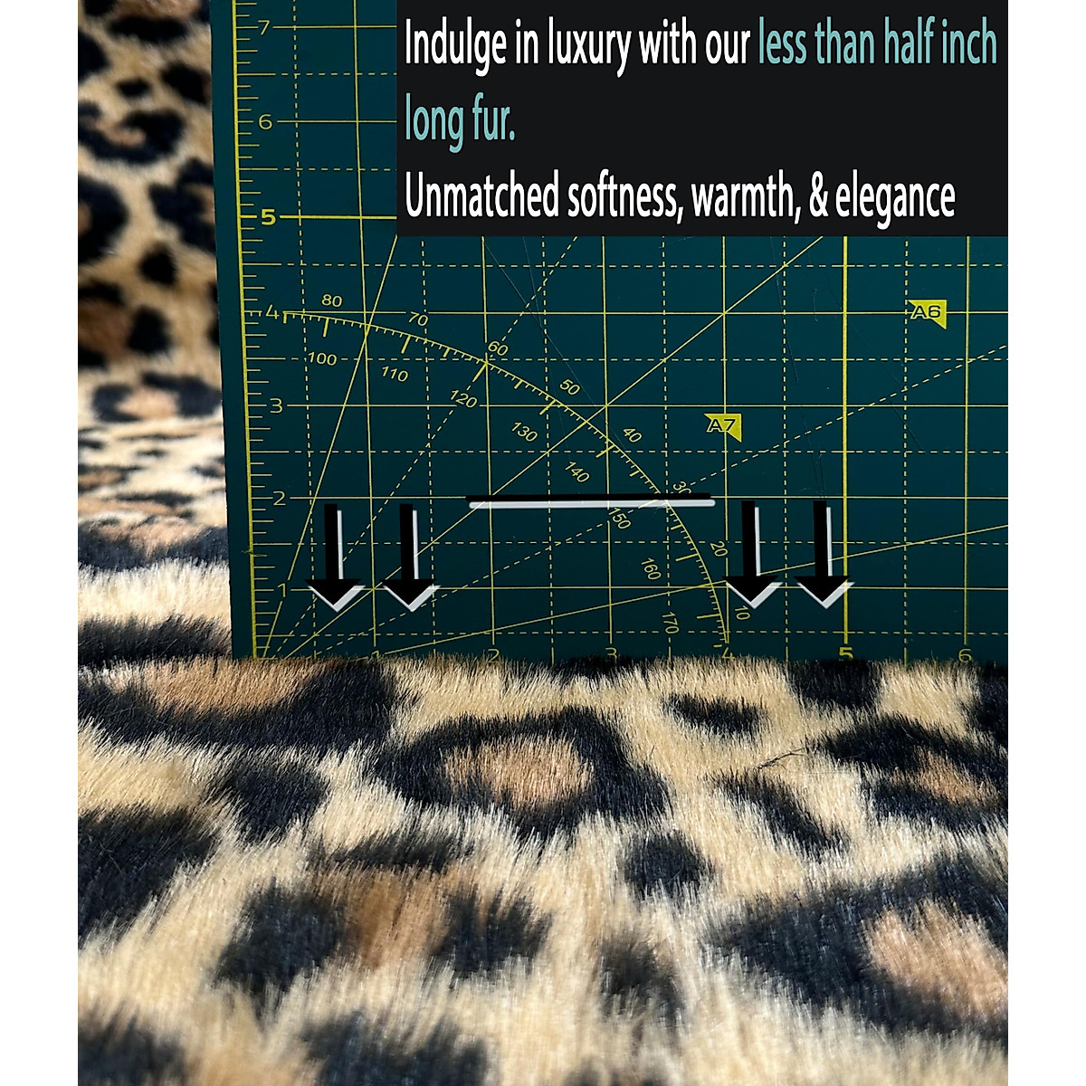 Faux Fur Animal Long Pile 58" Wide Fabric Full, Plush, Warm Soft Coat, Fashion Fursuit Costume - Sold by Continuous Yard (Leopard Fur)