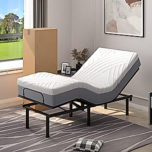 Giantex 10 Inch Twin XL Mattress, 3D CNC Cutting Foam Mattress for Adjustable Bed Base, Gel Infused & Bamboo Charcoal Memory Foam Mattress, CertiPUR-US Certified, Mattress in a Box, Medium