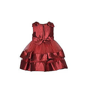 Bonnie Jean Holiday Christmas Party Dress for Baby Toddler Little and Big Girls, Burgundy, 10