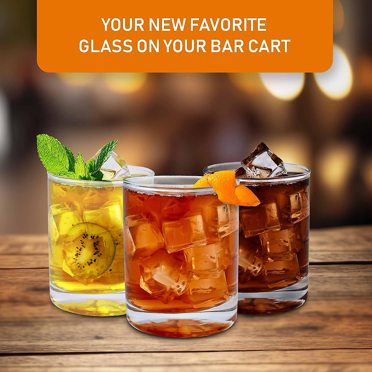 Stock Your Home Set of 12 Rocks Glasses - 11 oz Clear Old Fashioned Lowball Glasses - Perfect for Bourbon - Elegant 11 Ounce Rocks Glass Set with Heavy Base - Clear Whiskey Glasses Bulk Set of 12