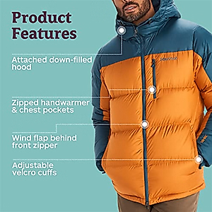 MARMOT Herren Guides Down Hoody Winter Puffer Jacket, Ultra leichte Daunenjacke 700 Fill Power Warme Mit Kapuze Wasserabweisend Winddicht, Bronze/Stargazer, Small US