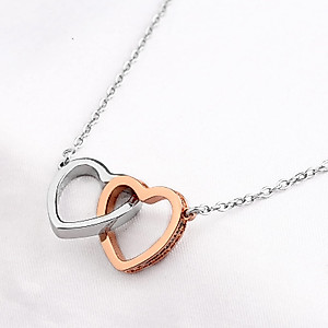 PLITI Sobriety Gift Addiction Recovery Gift AA Alcoholics Anonymous Gift 12 Step Gift Sober Sobriety Interlocking Heart Necklace (Sobriety heart nec)