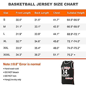 Eway Jersey #14 Basketball Jerseys S-XXXL(Black, L)
