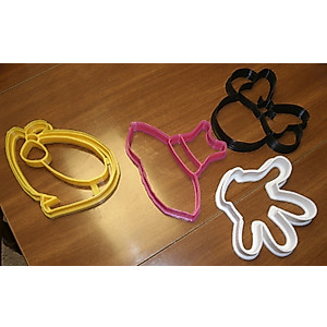 THEMED MAGICAL MOUSE WITH BOW CARTOON CHARACTER SET OF 4 COOKIE CUTTER BAKING TOOL USA PR533