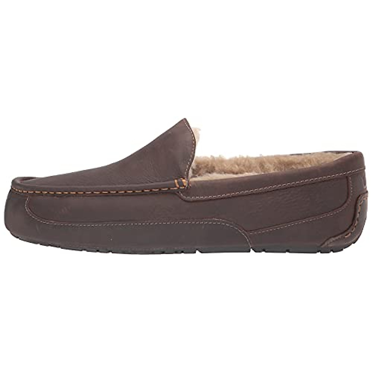 UGG Men's Ascot Slipper, Tan Leather, 10