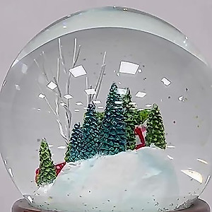 Ashfield & Harkness Red Truck Special Delivery Decorative Wind Up Music Box Gifts Snow Globe with LED Battery Operated Light