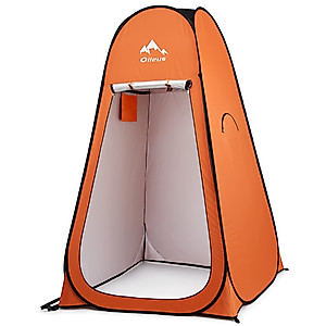 Oileus Pop Up Privacy Tent Portable Shower Tent Beach Changing Room Privacy Tent Camp Toilet Instant Privacy Shelters - Camping Beach Hiking Fishing Orange