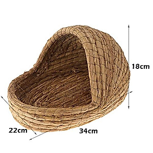 PETSOLA Parakeet/Macaw/African Greys/Budgies//Birds Pet Straw Woven Nest, L
