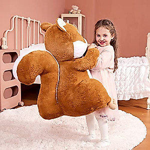 IKASA Large Squirrel Stuffed Animal Plush Toy,23" Giant Cute Jumbo Soft Toys,Huge Big Size Fluffy Plushy Fat Gigantic Plushie,Gifts for Kids