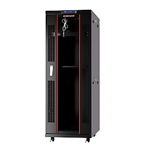 Server Rack - Locking Cabinet - Network Rack Cabinet Enclosure - 42U - Rack Mount - 32 Inch Deep - Server Cabinet - on Wheels - Shelf - Cooling Fan - Thermostat - Sysracks - SRF