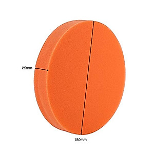 DEWIN Polishing Pads - 6 inch (150mm) Buffing Pads 10Pcs 6" Sponge Buffing Waxing Pad Kit Polishing Tool for Car Polisher, Orange Buff Pads