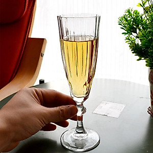 Ufrount Vintage Champagne Flute,5oz Champagne Glasses Set of 12,Elegant Embossed Champagne Flute Goblet Sparking Wine Glasses for Mimosa,Beverage,Party