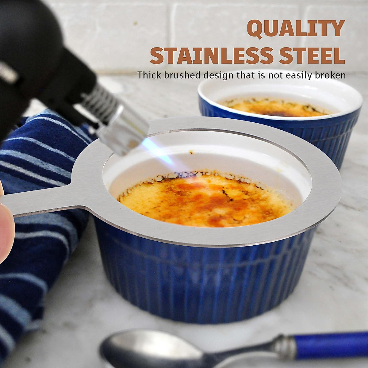 Creme Brulee Ring Stainless Steel: 2Pcs Creme Brulee Metal Ring Brulee Ring Milk Cup Rim Protector Baking Rings Brulee for Tea Dessert Shop Brulee Making