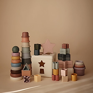 mushie Stacking Cups Toy 8 pcs | Made in Denmark (Forest)