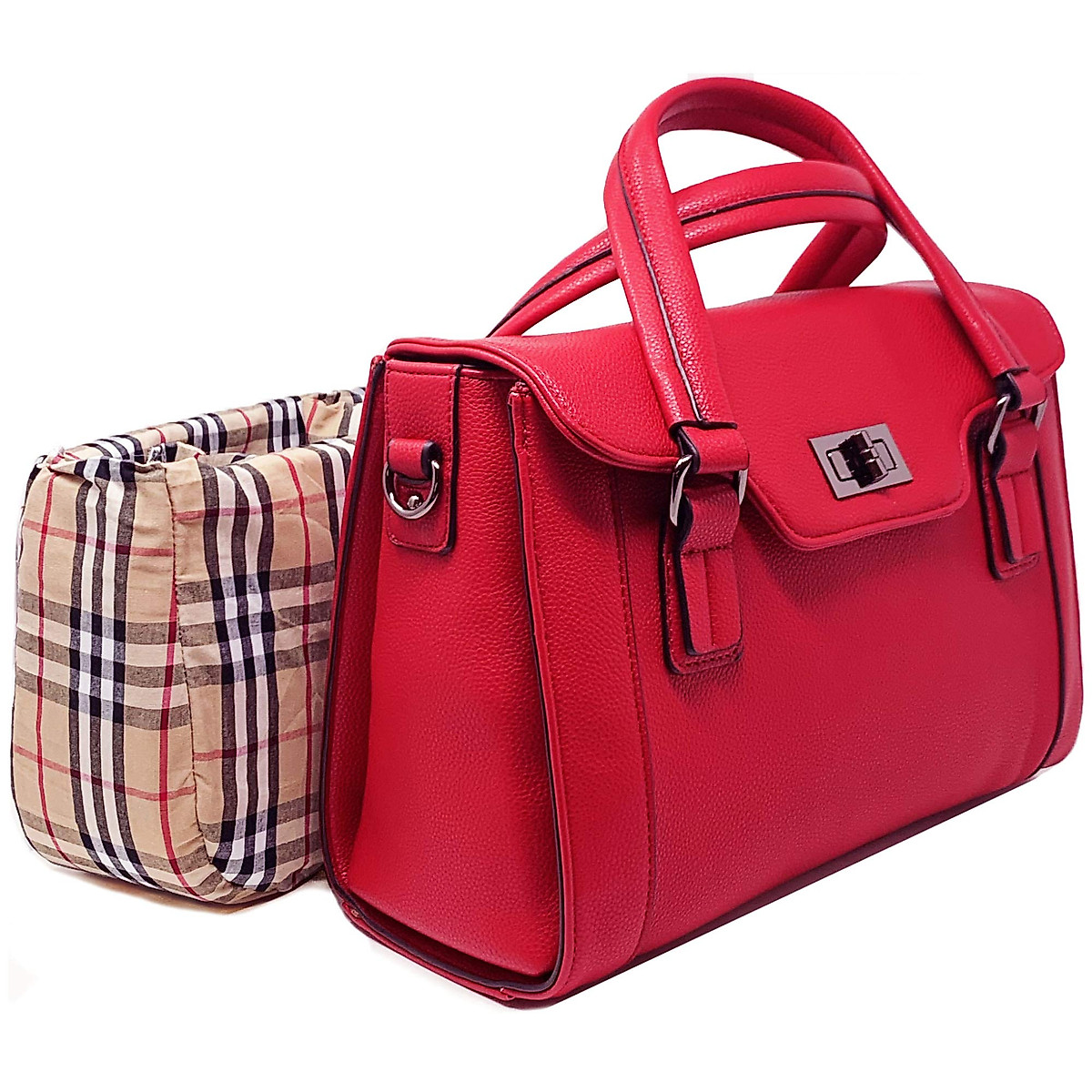 Camera Bags for Women, Multi-Functional Leather Top-Handle Ladies Handbags and Purses with Removable Padded Case