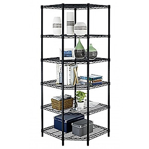 BestOffice New Heavy Duty Wire Steel 6-Tier Corner Shelf Garage Storage Shelving Rack C706