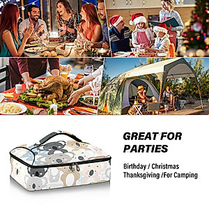 Seamless Koala Bear Hand Draw Doodle Cartoon Animals Texture Reusable Insulated Pizza Bag, Waterproof Food Delivery Bag, with Handle Lid Leakproof Pizza Holder Tote for Hot or Cold Food