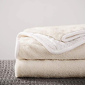 Longhui bedding Acrylic Cable Knit Sherpa Throw Blanket – Thick, Soft, Big, Cozy Ivory White Knitted Fleece Blankets for Couch, Sofa, Bed – Large 50 x 63 Inches Ivory White Coverlet All Season