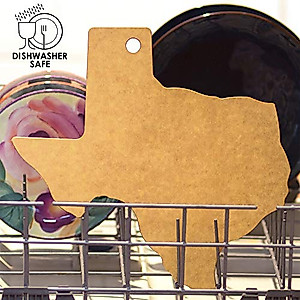 Vellum Texas Shaped Wood Paper Composite Serving and Cutting Board, 13-1/4" x 13" | Dishwasher Safe